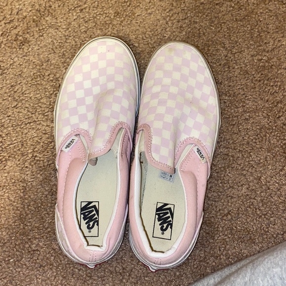 Vans | Shoes | Baby Pink Checkered Vans | Poshmark